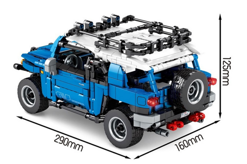 Sembo Klemmbausteine Geländewagen blau Pullback - 999 Teile